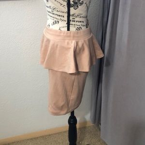 Forever 21 | Skirts | Beige Color Pencil Skirt With Ruffle Size Medium ...